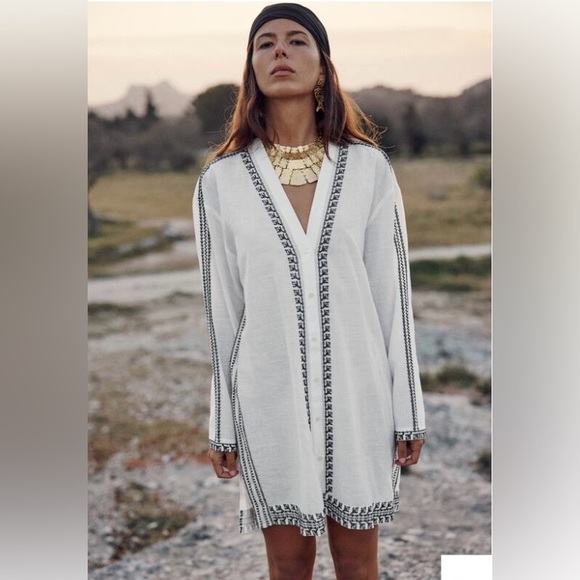 Zara | Tops | Zara Embroidered Tunic Dress | Poshmark